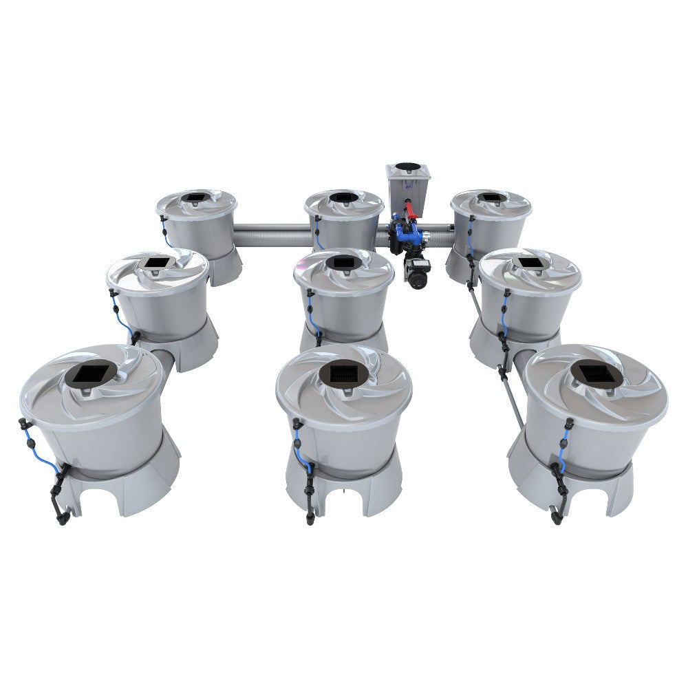 Alien Hydroponics 9 Pot (3 Row) V-System RDWC — LED Grow Lights Depot