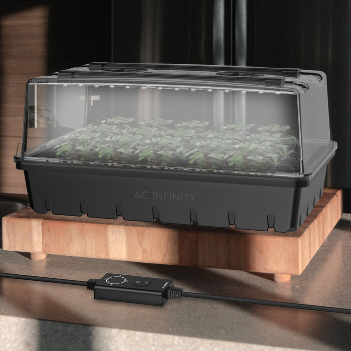 AC Infinity Humidity Dome | Germination Kit w/ LED Grow Light Bars | 6 ...