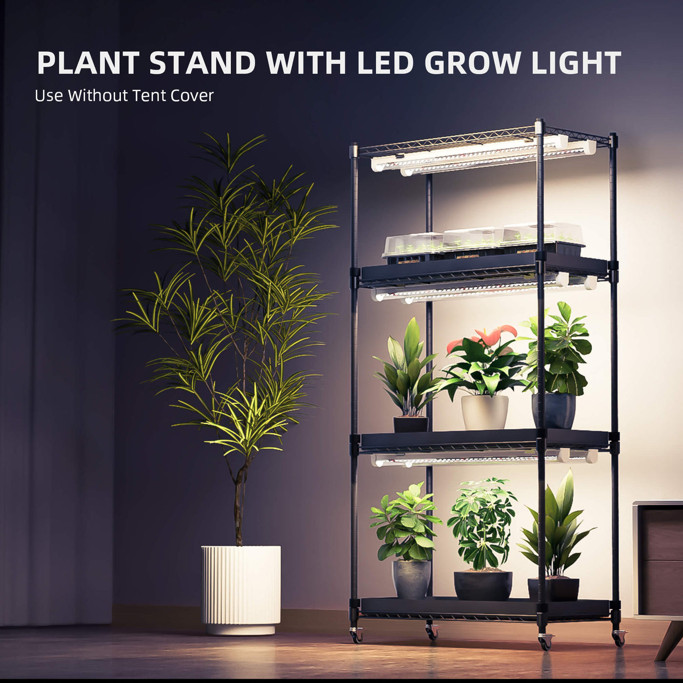 Spider Farmer 4-Tier Plant Stand with 108W Grow Lights — LED Grow ...